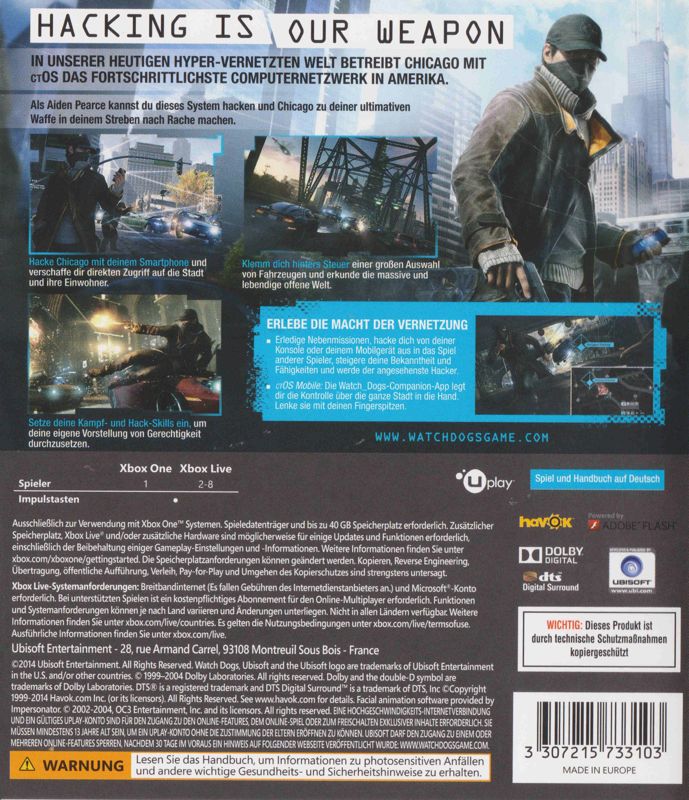Watch_Dogs cover or packaging material - MobyGames