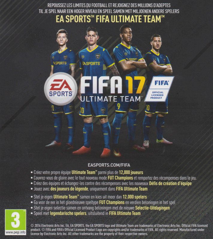 FIFA 17 cover or packaging material - MobyGames