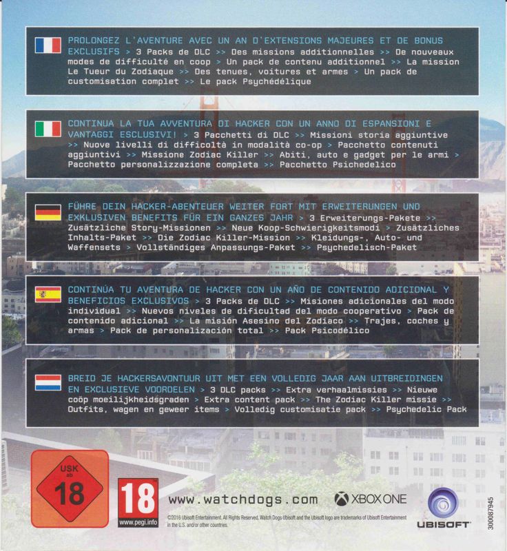 Watch_Dogs 2 cover or packaging material - MobyGames