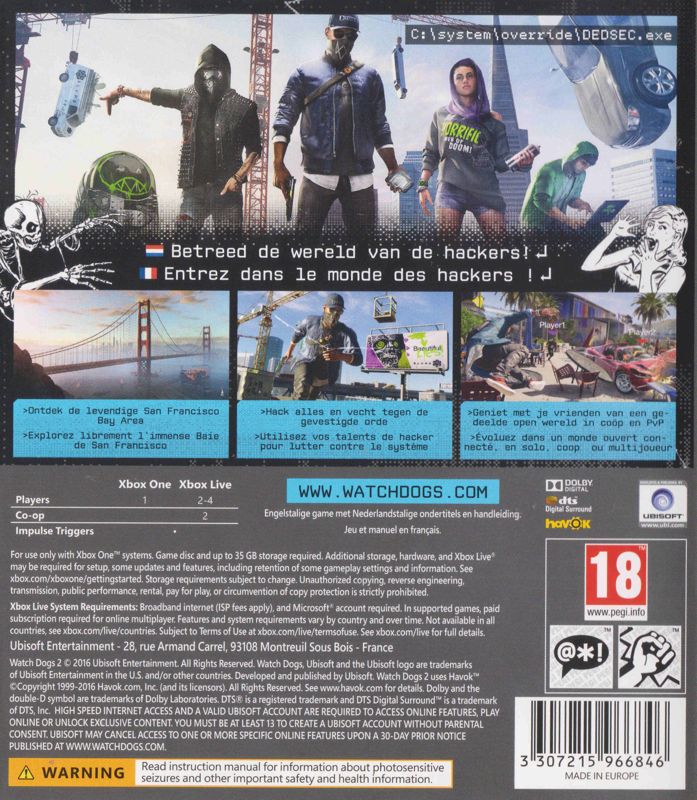 Watch_Dogs 2 cover or packaging material - MobyGames