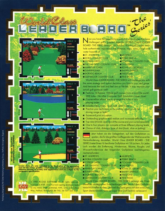 World Class Leader Board: The Series cover or packaging material ...