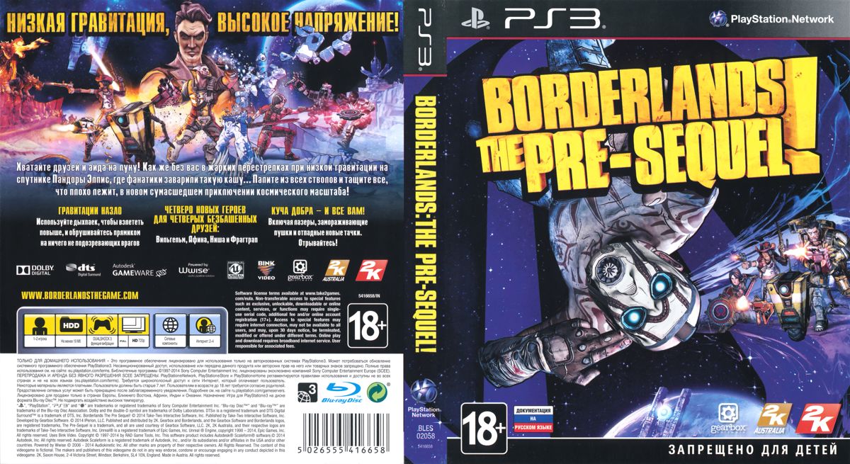 Borderlands: The Pre-Sequel! cover or packaging material - MobyGames