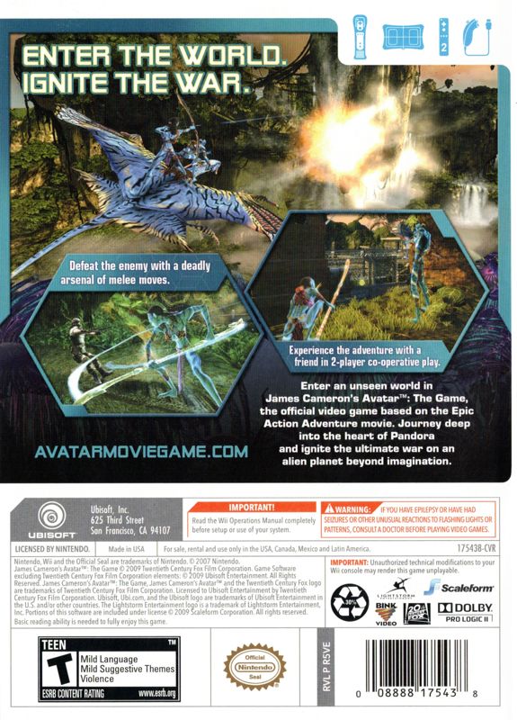 James Cameron's Avatar: The Game cover or packaging material - MobyGames