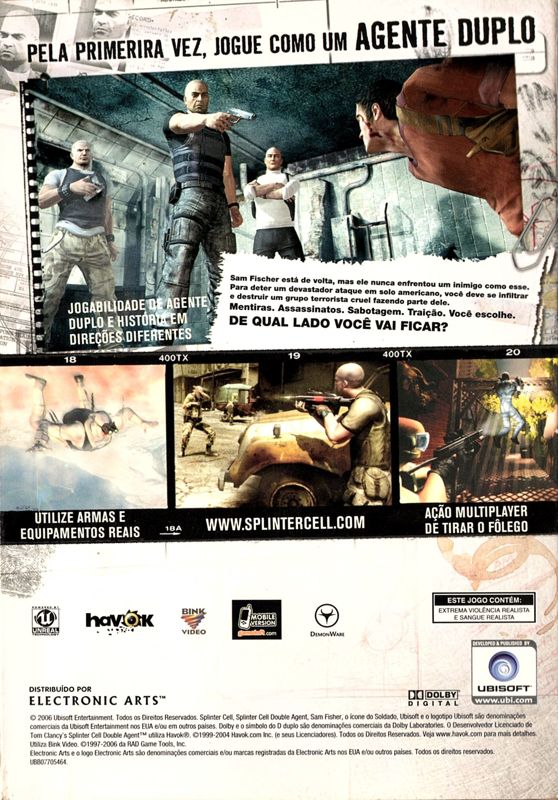 Tom Clancy's Splinter Cell: Double Agent cover or packaging material - MobyGames