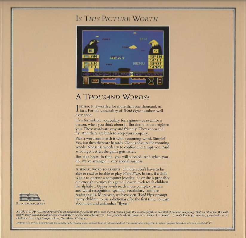 Word Flyer cover or packaging material - MobyGames