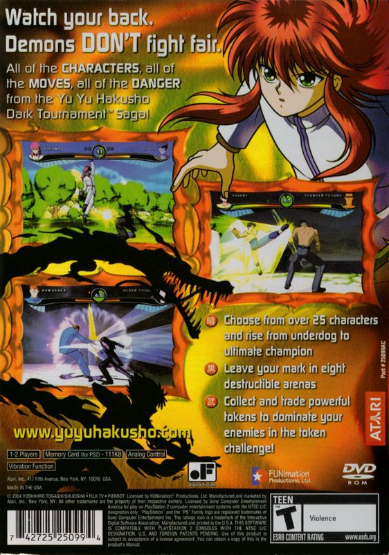 Yu Yu Hakusho: Ghost Files - Dark Tournament cover or packaging ...