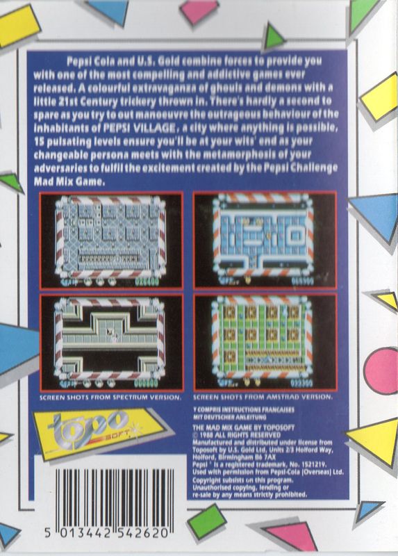 Mad Mix Game cover or packaging material - MobyGames