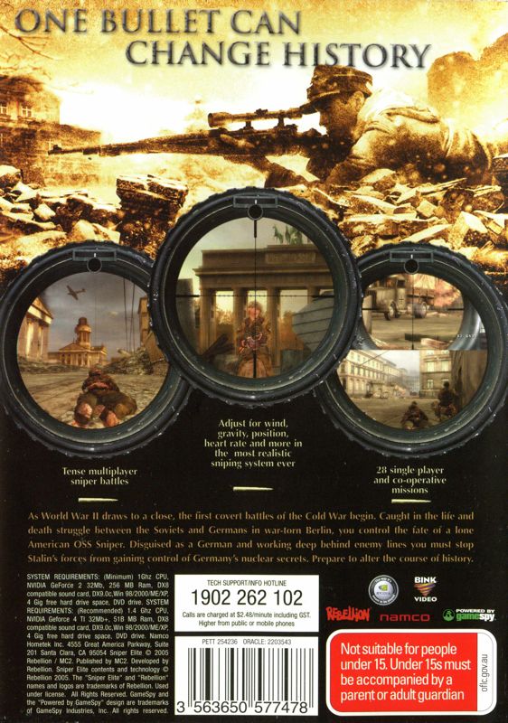 Sniper Elite cover or packaging material - MobyGames