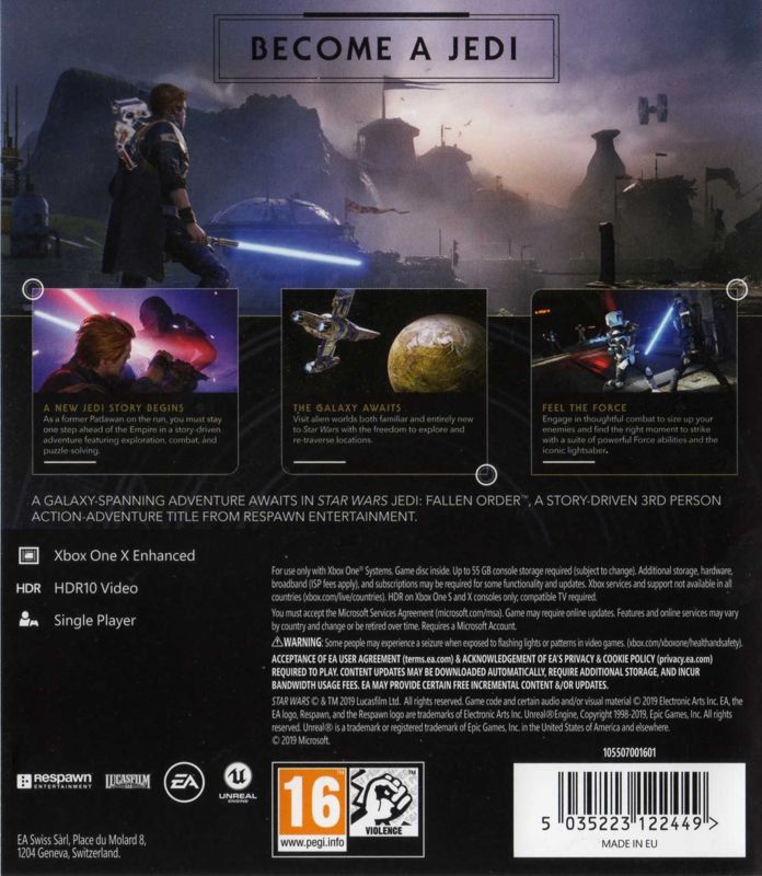 Star Wars: Jedi - Fallen Order cover or packaging material - MobyGames