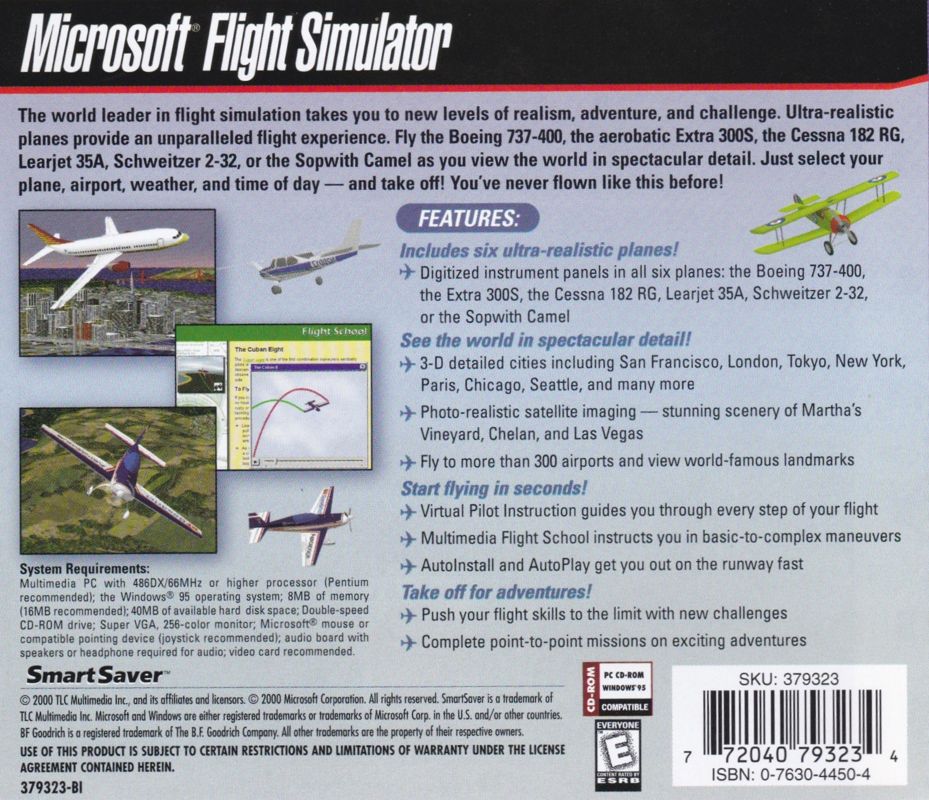 Microsoft Flight Simulator for Windows 95 cover or packaging material ...