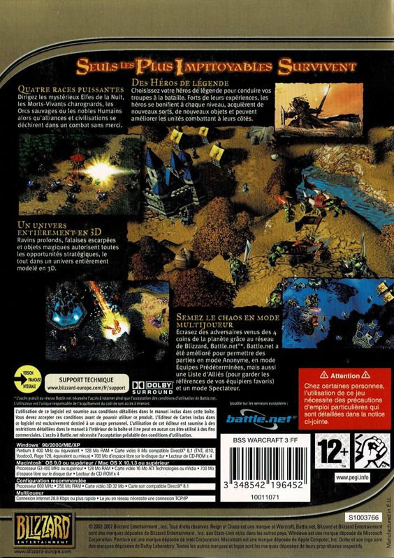WarCraft III: Reign of Chaos cover or packaging material - MobyGames