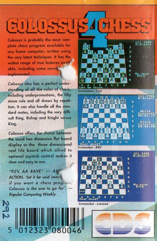 Colossus Chess 4 cover or packaging material - MobyGames