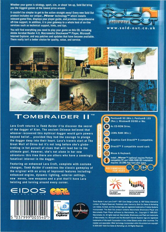 Tomb Raider II cover or packaging material - MobyGames