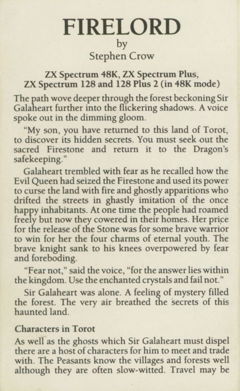 Firelord cover or packaging material - MobyGames