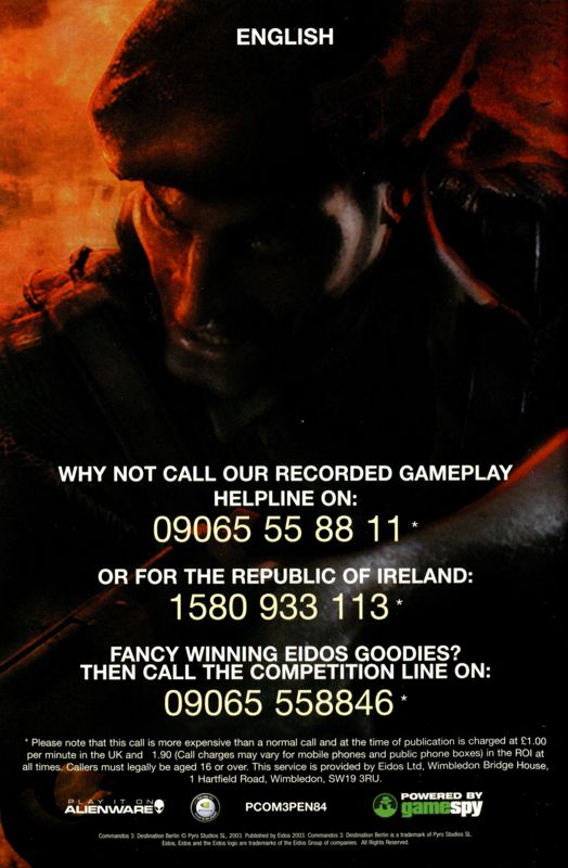 Commandos 3: Destination Berlin cover or packaging material - MobyGames