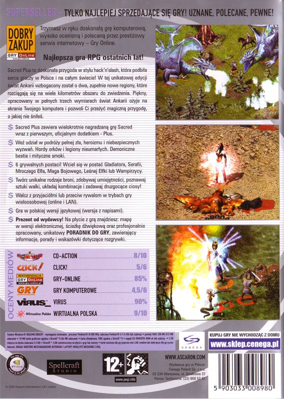 Sacred cover or packaging material - MobyGames