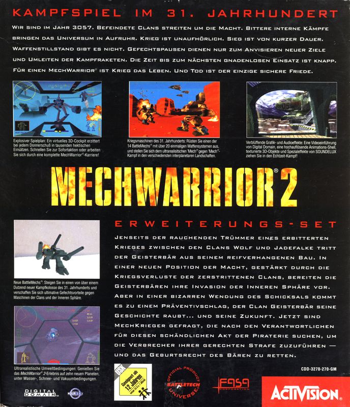MechWarrior 2: Limited Edition cover or packaging material - MobyGames