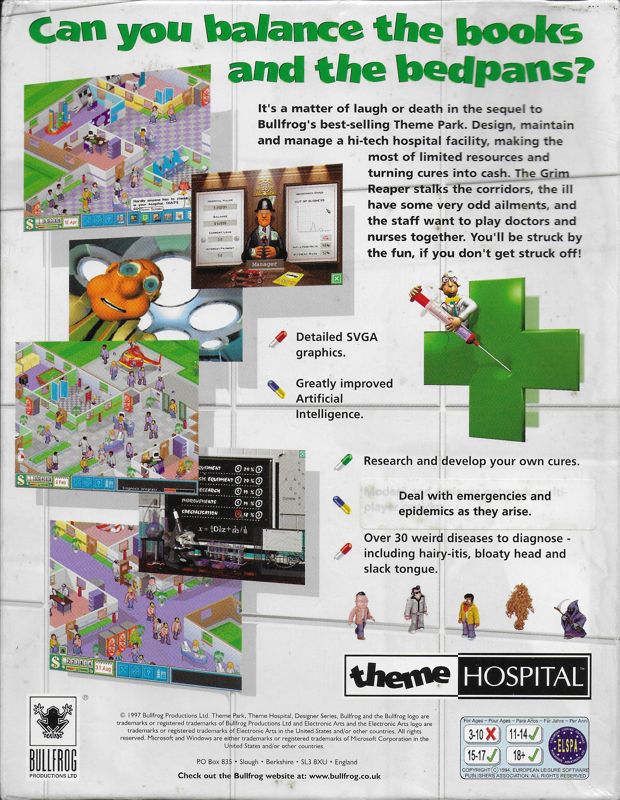 Theme Hospital cover or packaging material - MobyGames