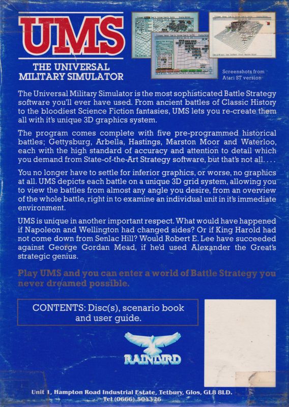 UMS: The Universal Military Simulator cover or packaging material ...
