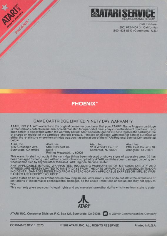 Phoenix cover or packaging material - MobyGames