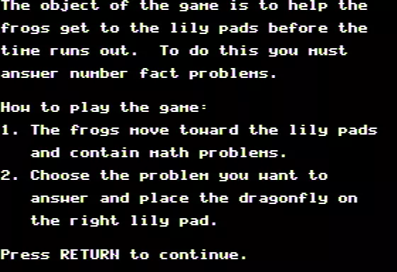 Math Leap Frog (1987) - MobyGames