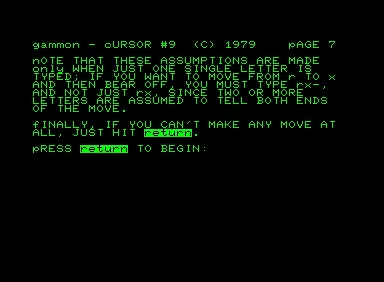 Gammon (1979) - MobyGames