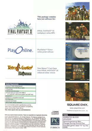 Final Fantasy XI Online box covers - MobyGames