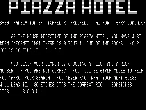 Piazza Hotel - MobyGames