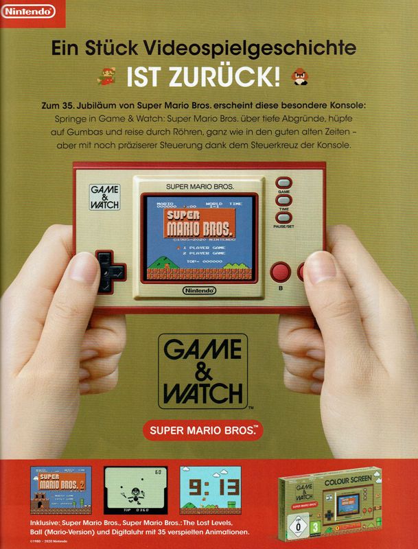 Game & Watch Color Screen: Super Mario Bros. official promotional image ...