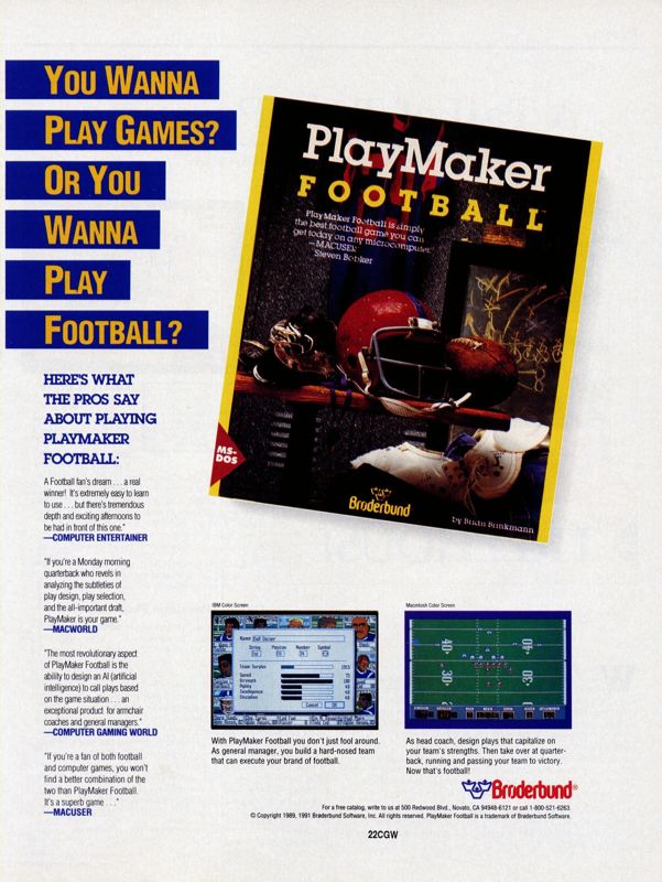 PlayMaker Football official promotional image - MobyGames