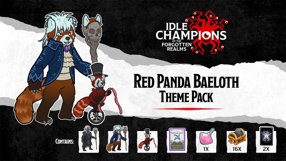 Idle Champions of the Forgotten Realms: Red Panda Baeloth Theme Pack ...