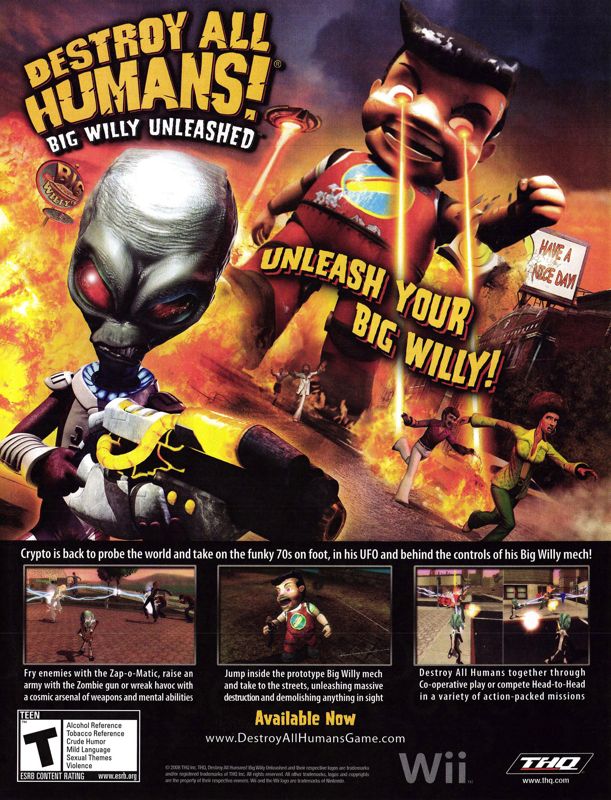 Destroy All Humans! Big Willy Unleashed official promotional image ...
