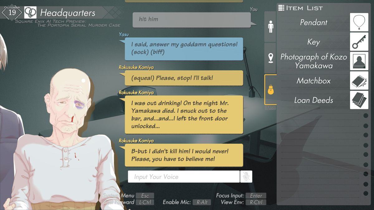 Square Enix AI Tech Preview: The Portopia Serial Murder Case official ... Square Enix AI Tech Preview: The Portopia Serial Murder Case official ...