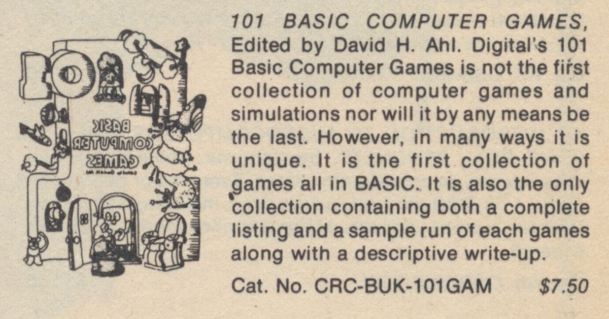 101 BASIC Computer Games official promotional image - MobyGames
