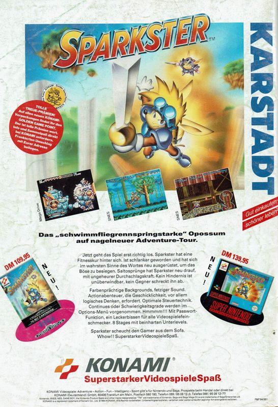 Sparkster official promotional image - MobyGames