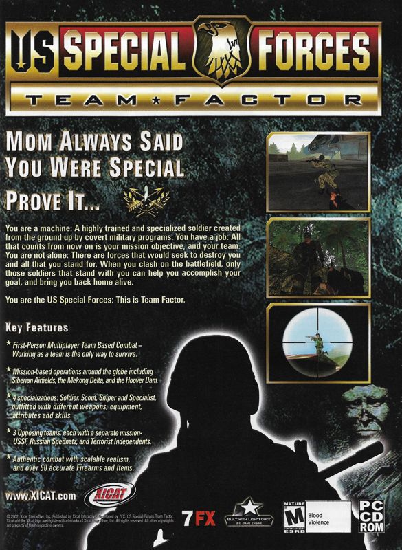 US Special Forces: Team Factor official promotional image - MobyGames