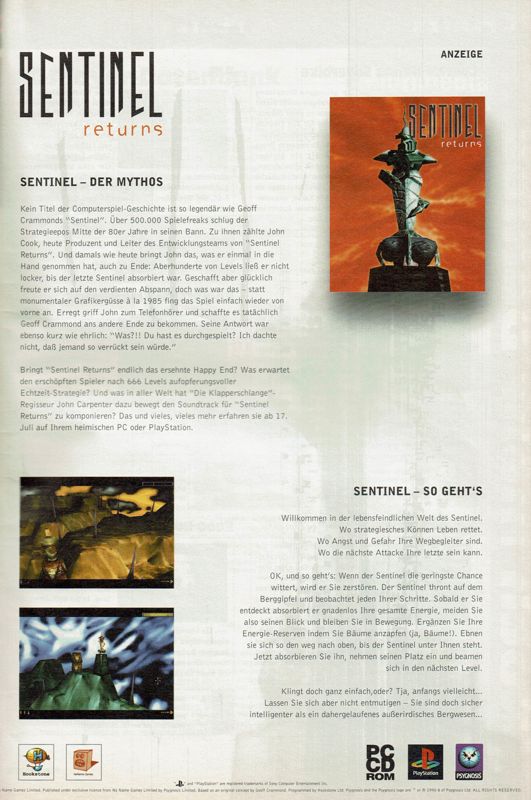 Sentinel Returns official promotional image - MobyGames