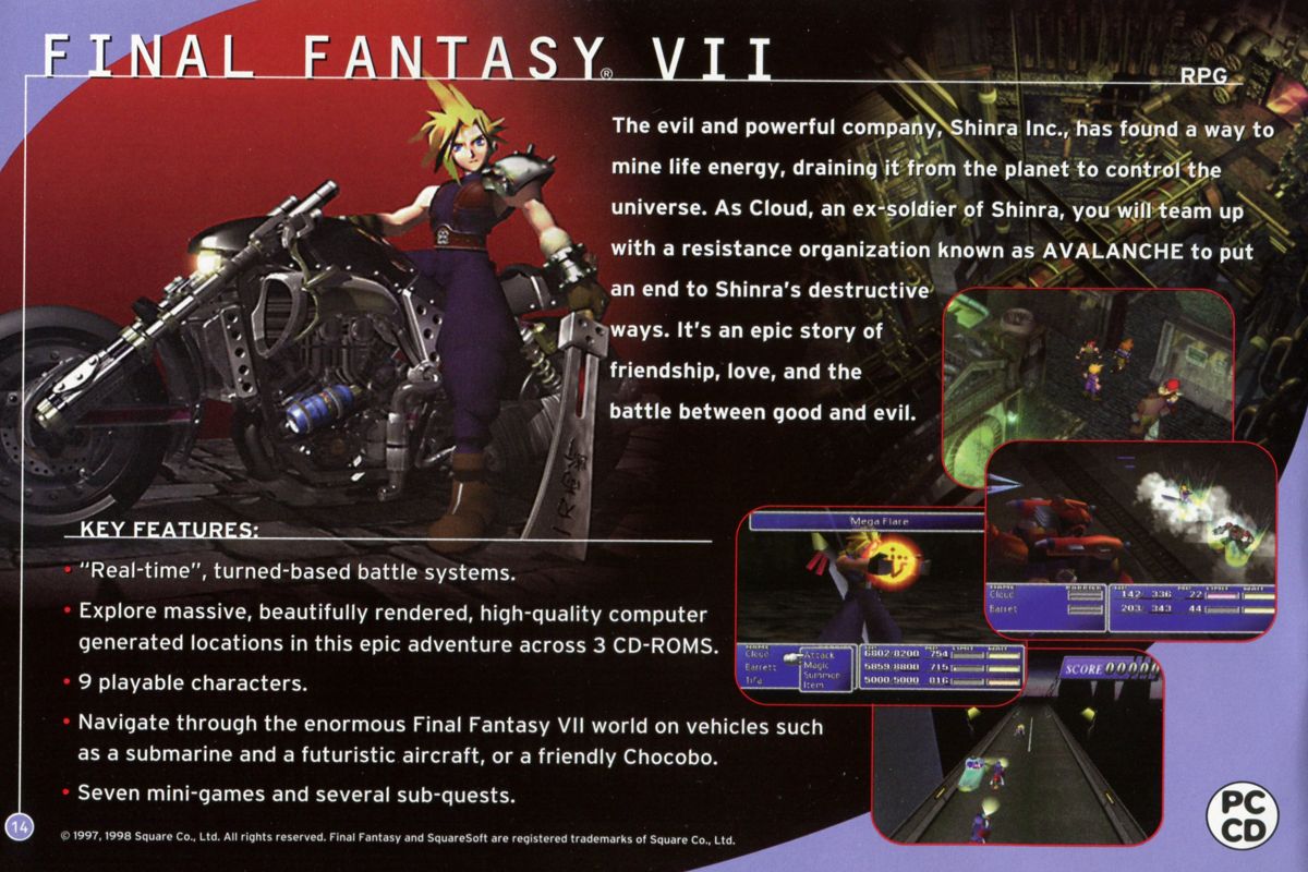 Final Fantasy VII official promotional image - MobyGames