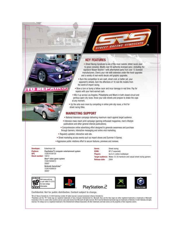 SRS: Street Racing Syndicate official promotional image - MobyGames
