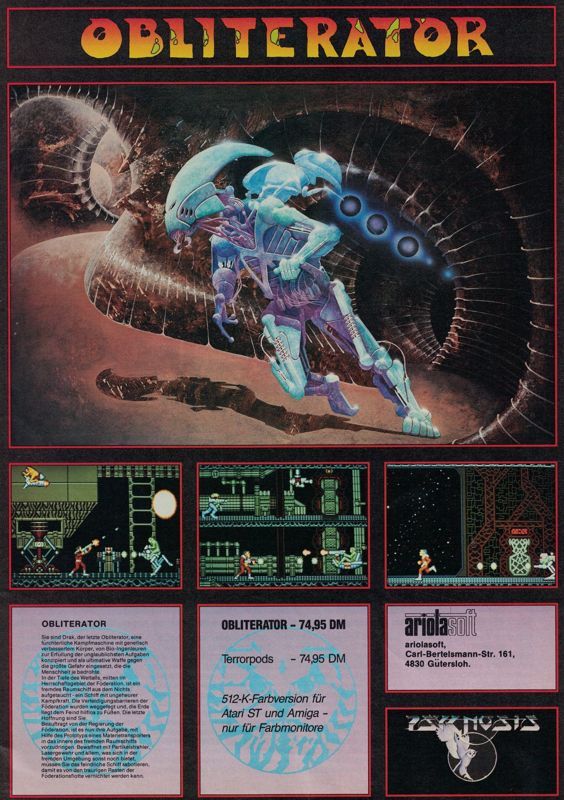 Obliterator official promotional image - MobyGames