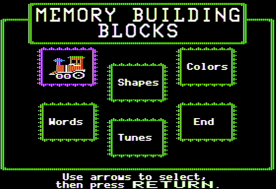Screenshot of Memory Building Blocks (Apple II, 1986) - MobyGames