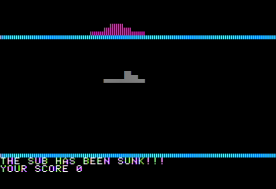Screenshot of Sub Command (Apple II, 1979) - MobyGames