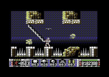 Screenshot of Turrican (Commodore 64, 1990) - MobyGames