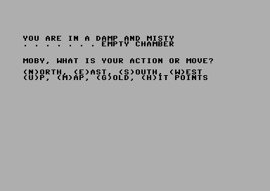 Screenshot of The Dungeon of Danger (Commodore 64, 1980) - MobyGames