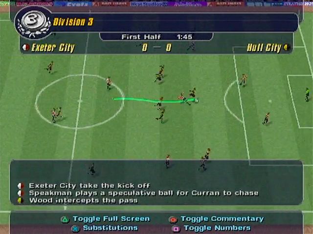 Screenshot of LMA Manager (PlayStation, 1999) - MobyGames