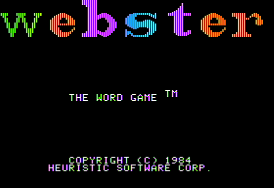 Screenshot of Webster: The Word Game (Apple II, 1983) - MobyGames