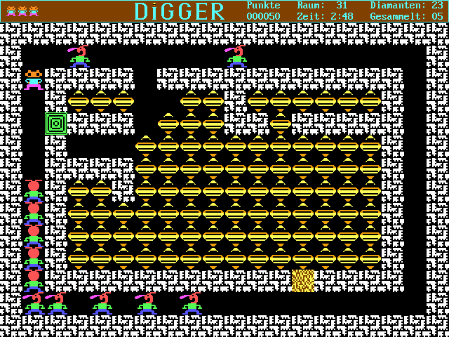 Screenshot of Digger (DOS, 1992) - MobyGames