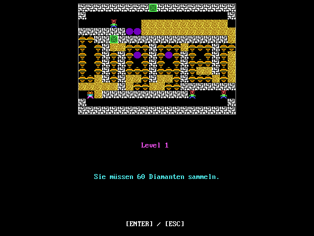 Screenshot of Digger (DOS, 1992) - MobyGames