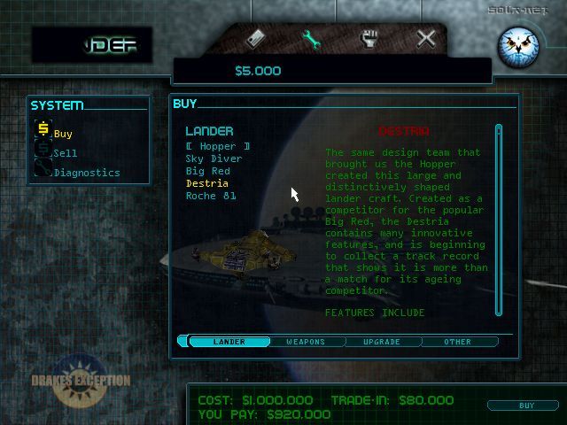 Screenshot of Lander (Windows, 1999) - MobyGames