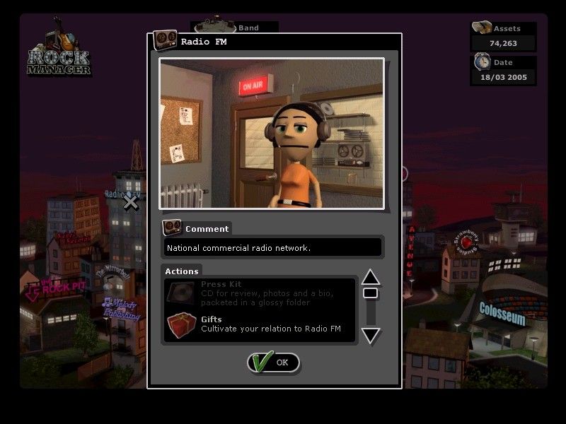 Screenshot of Rock Manager (Windows, 2001) - MobyGames